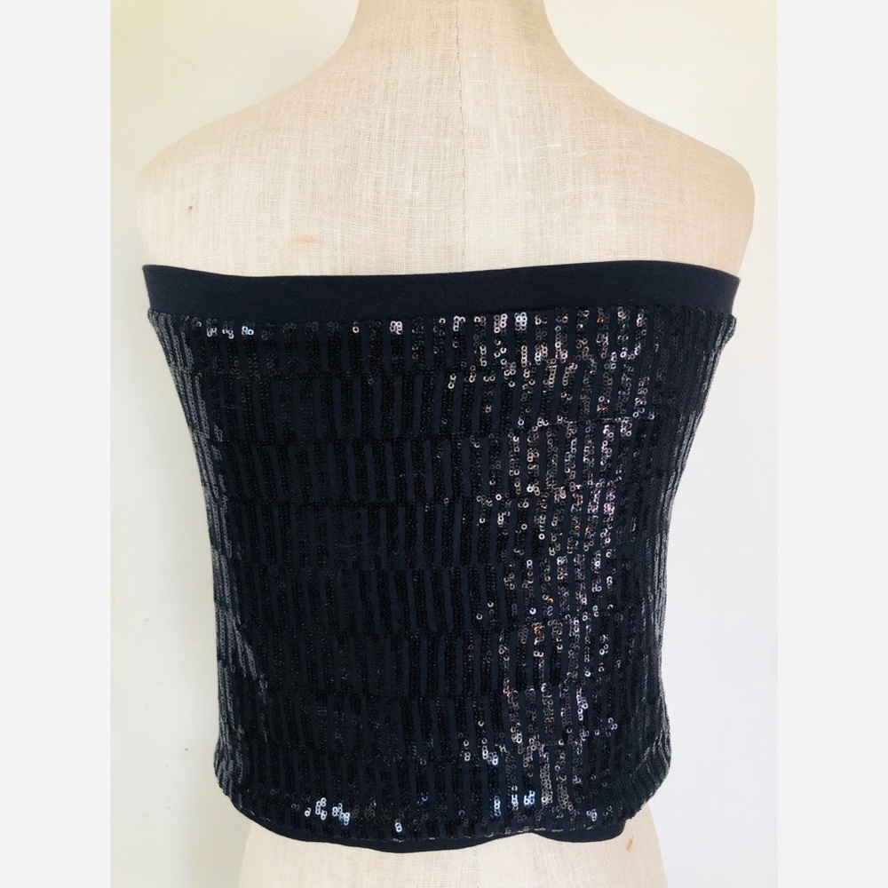 Tart Black Sequin Tube Top - Gem